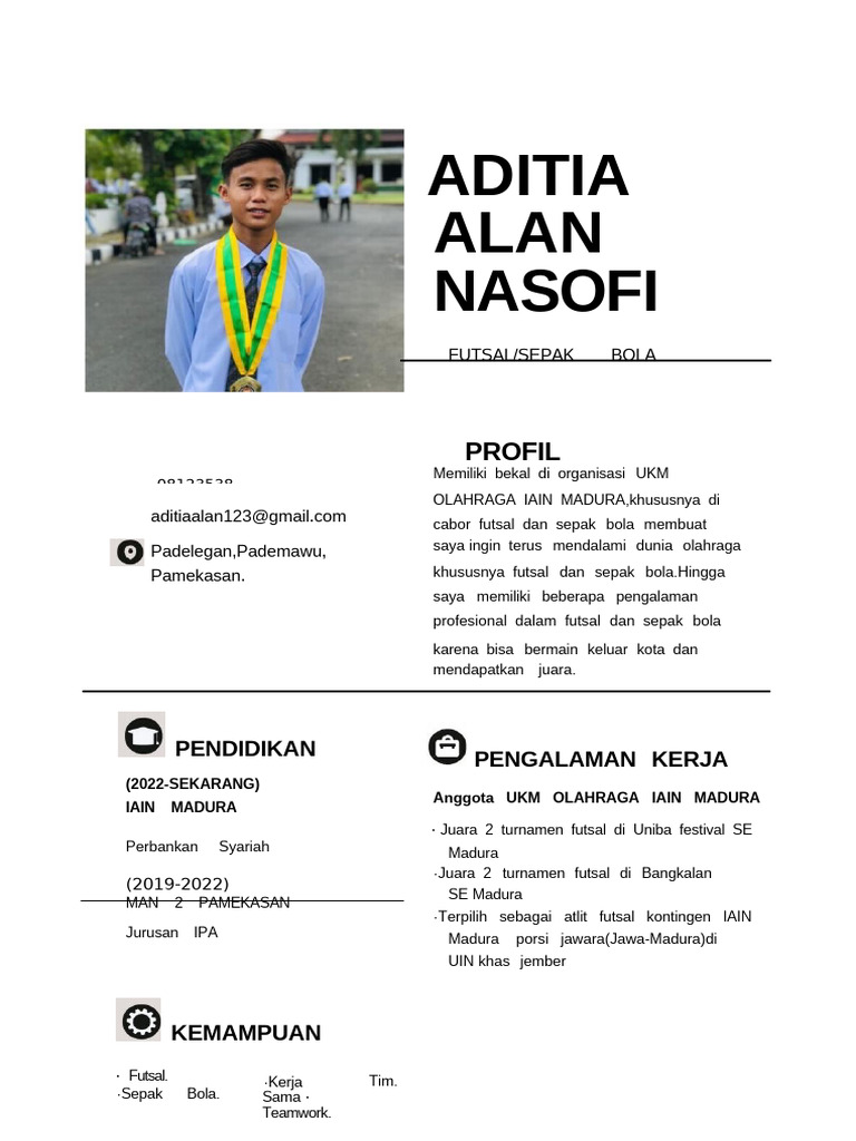 CV Aditia Alan Nasofi | PDF