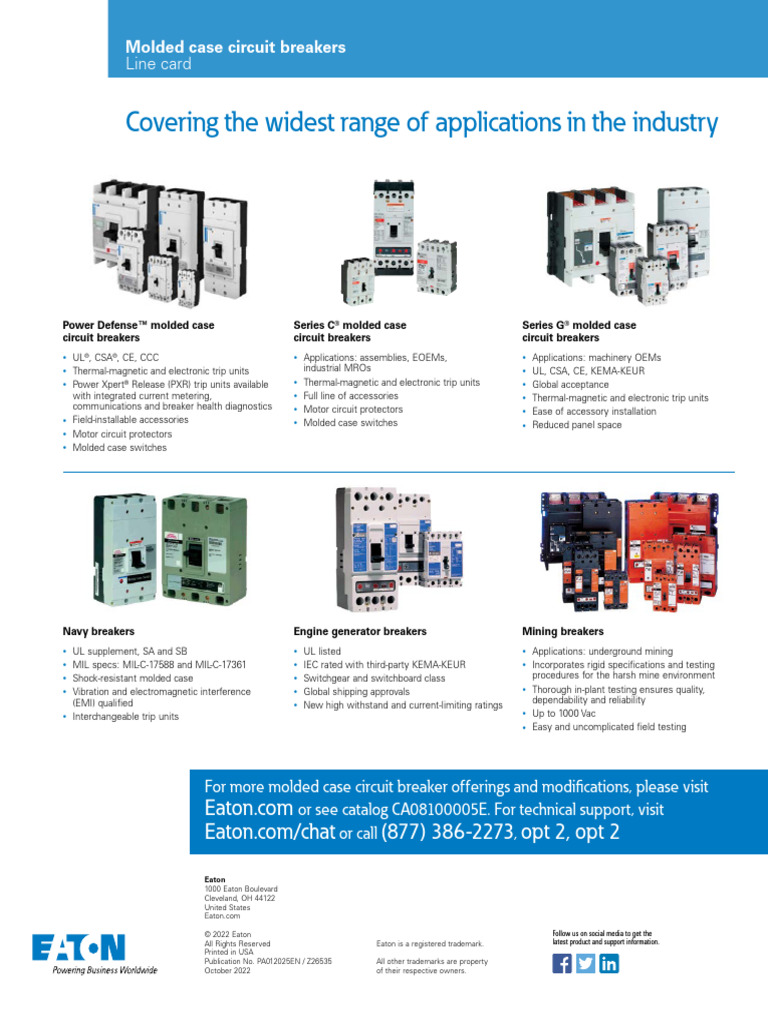 MCCB Line Card Pa012025en Us | PDF