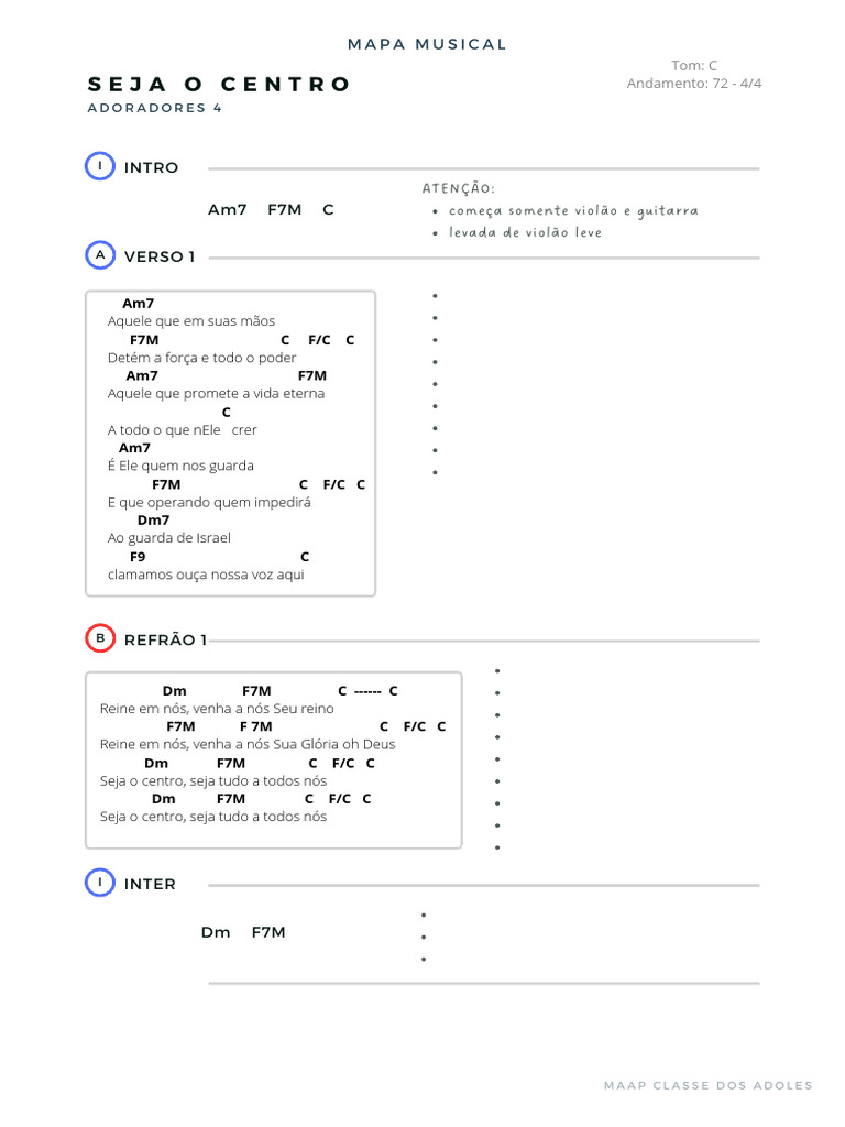 Seja o Centro - Mapa Musical | PDF