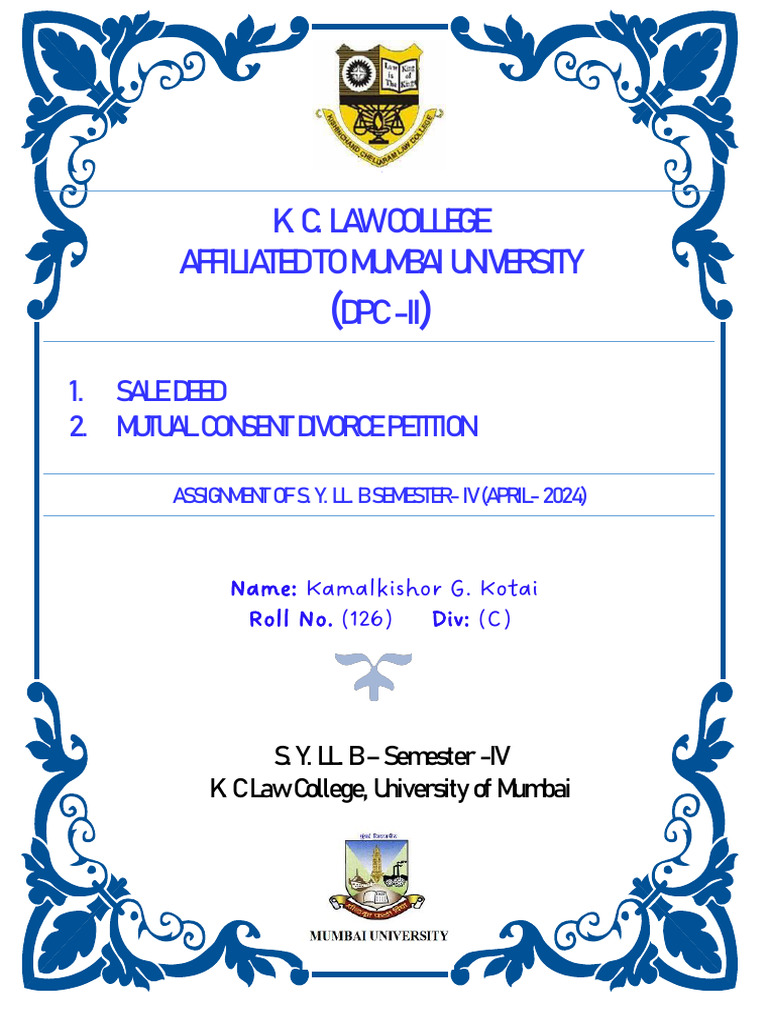 DPC - II Revised | PDF | Divorce | Deed