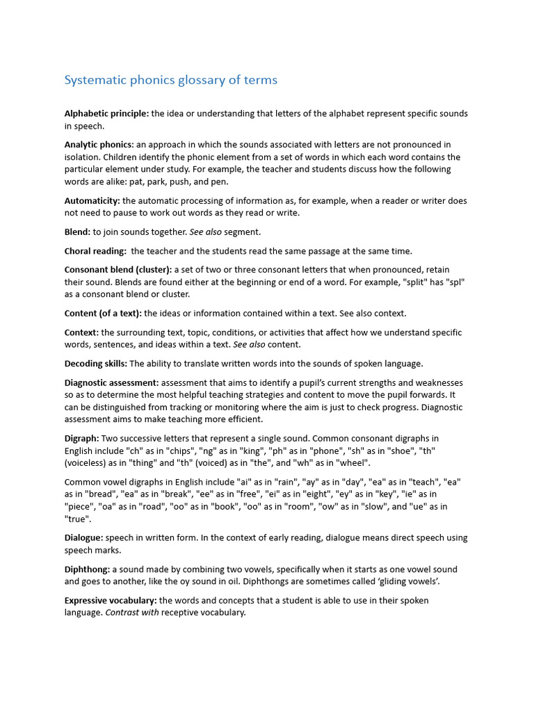 Glossary of Terms | PDF