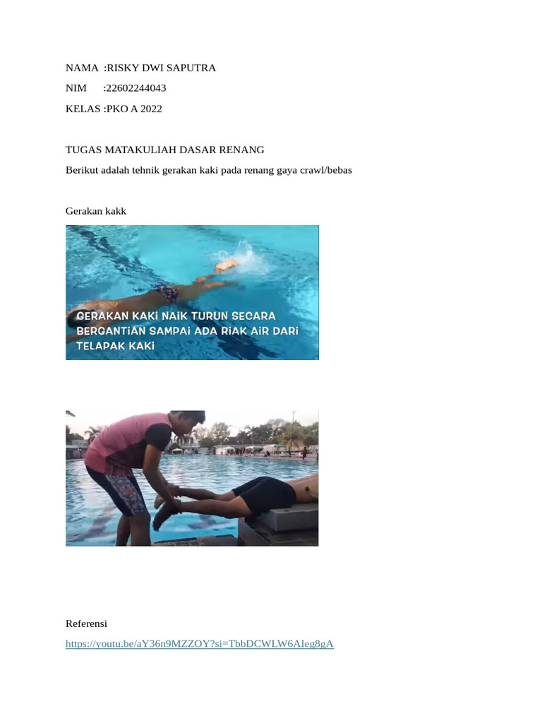 Gerakan Kaki Gaya Crawl RISKY DWI | PDF