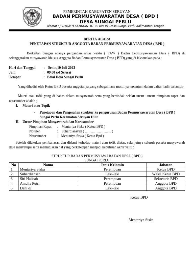 Pemerintah Kabupaten Seruyan | PDF
