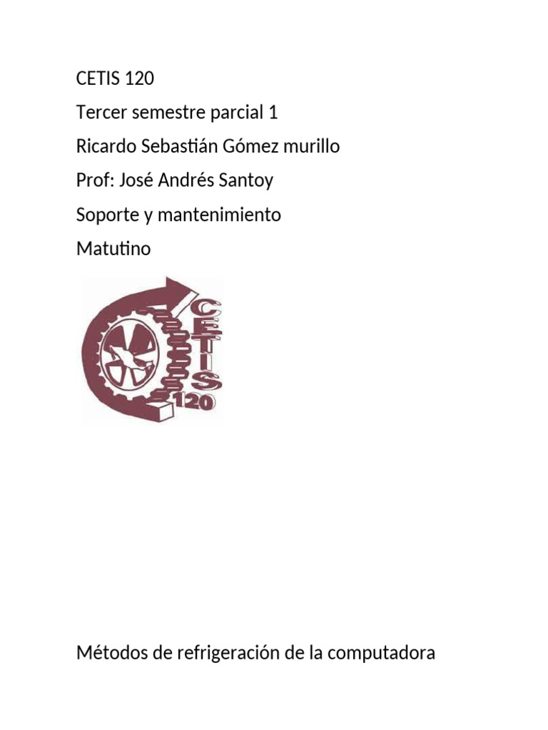 Cetis 120 Metodos de Refrigeracion | PDF