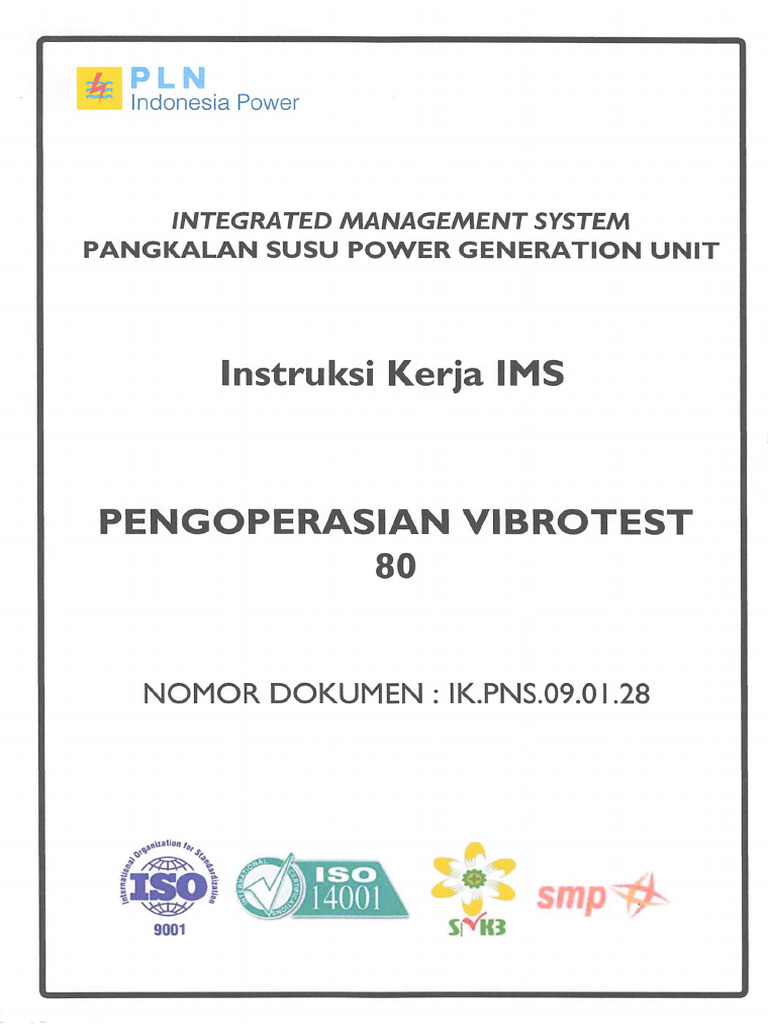 Ik Pengoperasian Vibrotest 80 | PDF