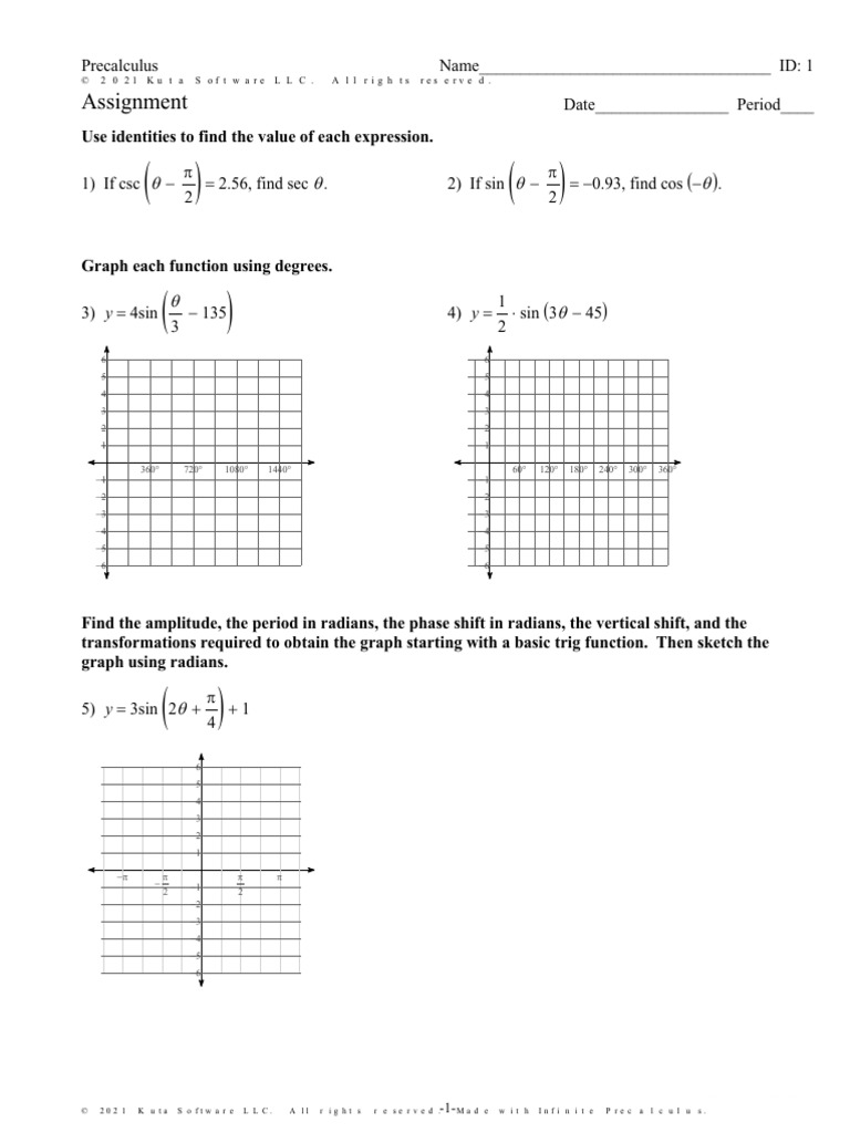 Trig Review Problems | PDF