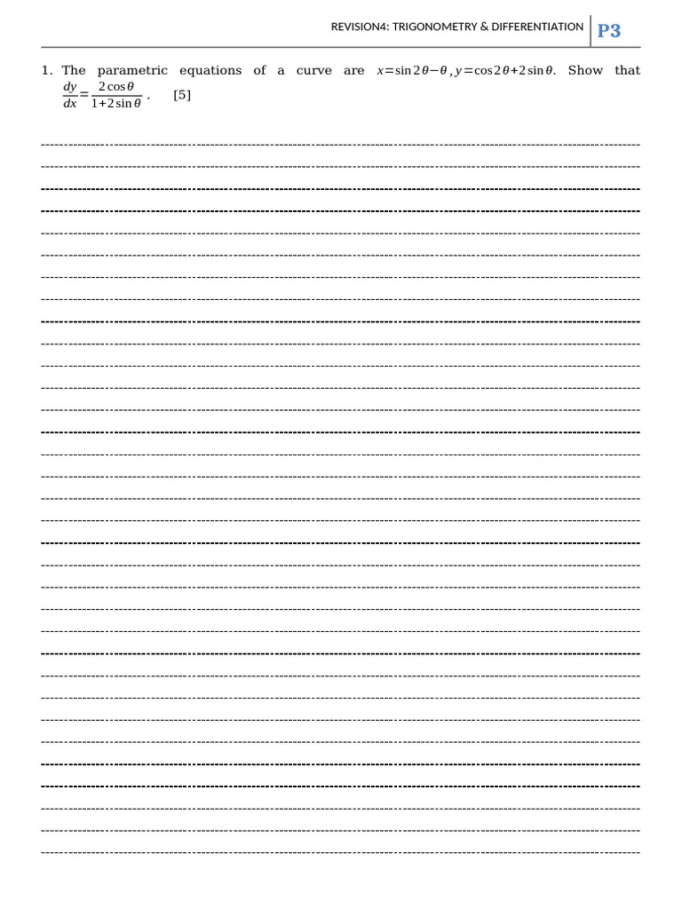 Revision 4 CIE Pure Mathematics 3 | PDF