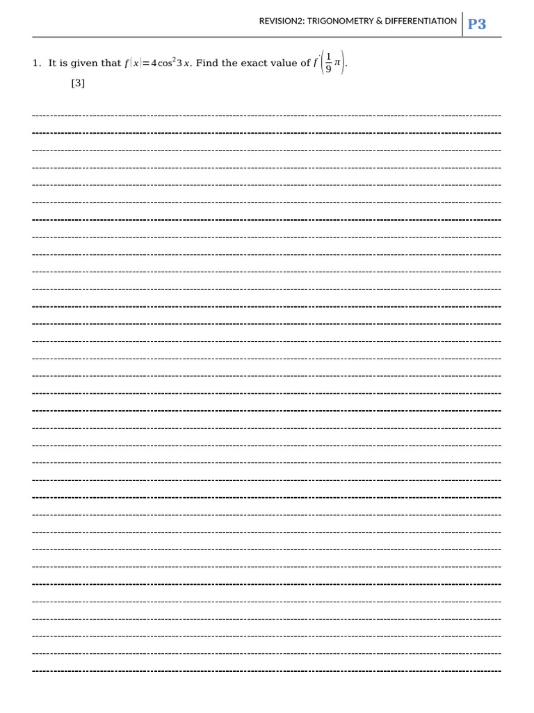 Revision 2 CIE Pure Mathematics 3 | PDF