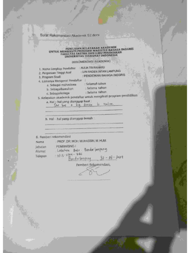 Rek Mr. Muhassin | PDF