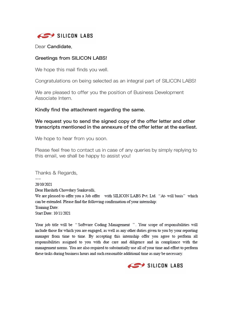 Dear Candidate, 2 | PDF