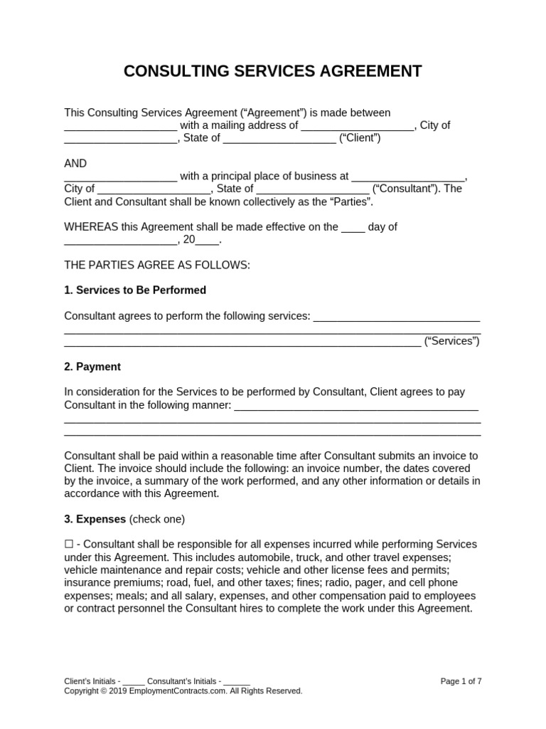 Consulting Services Agreement Template | PDF