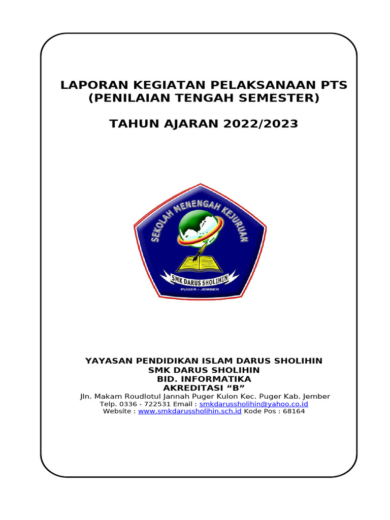 671194902 Laporan Kegiatan Pelaksanaan Pts | PDF