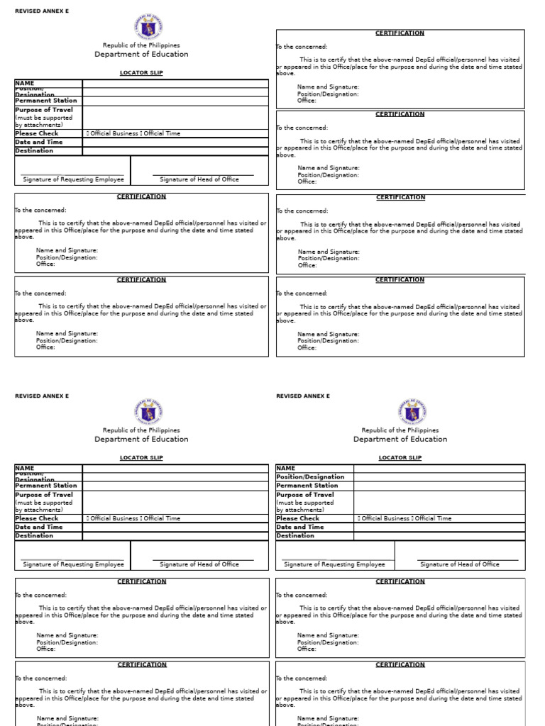 Revised LOcator Slip | PDF