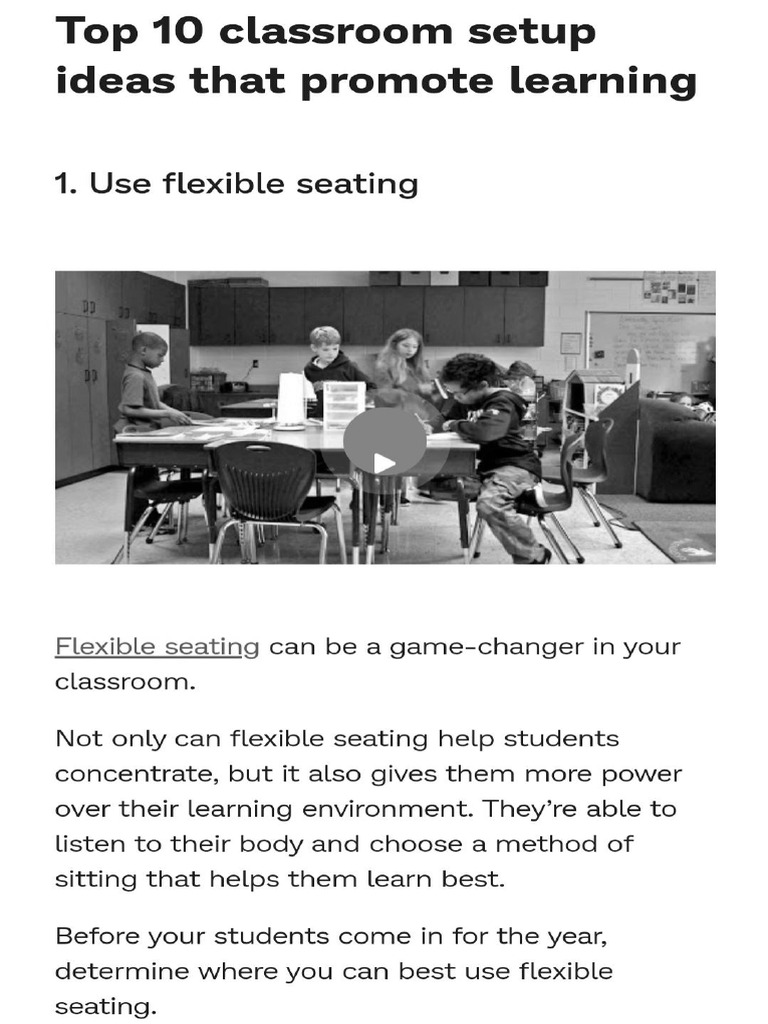 10 Classroom Setup Ideas | PDF