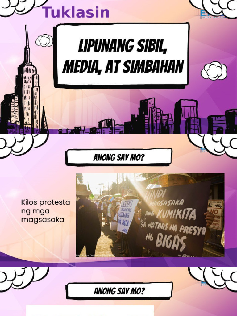 EsP 9 Aralin 4 Lipunang Sibil Media at Simbahan | PDF