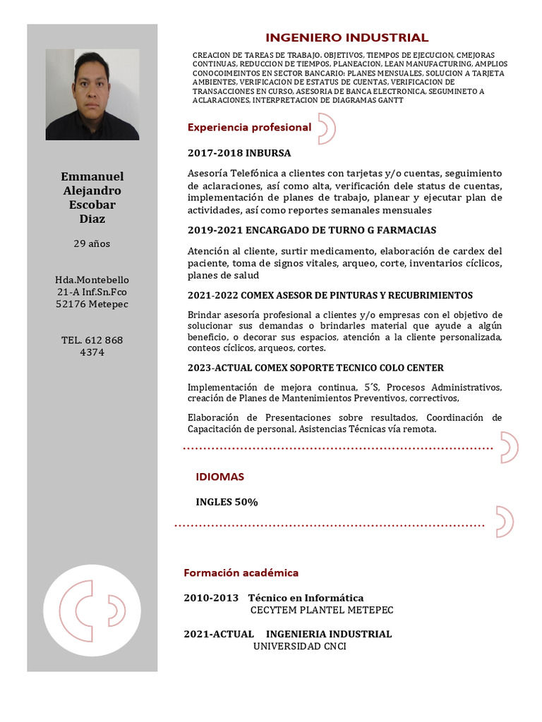 Alejandro Escobar CV | PDF