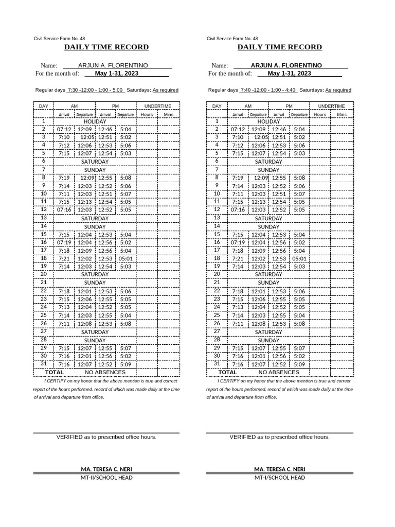 FORM 48 Format | PDF