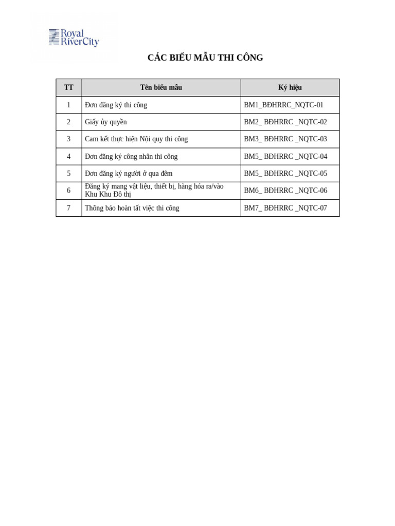 100724 - Biểu Mẫu Cho Khách Hàng Tai Du an 80 Ha Ly (KT) | PDF