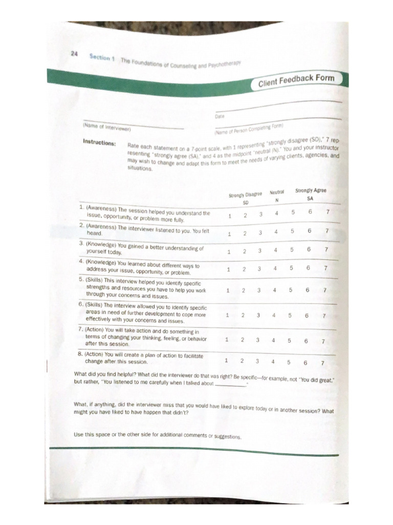 Client Feedback Form | PDF