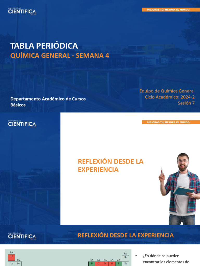 QUÍMICA GENERAL - TEO - SEM-04 - SESIÓN-07 - 2024 - 2 - Tabla Periódica - 1825021099 | PDF