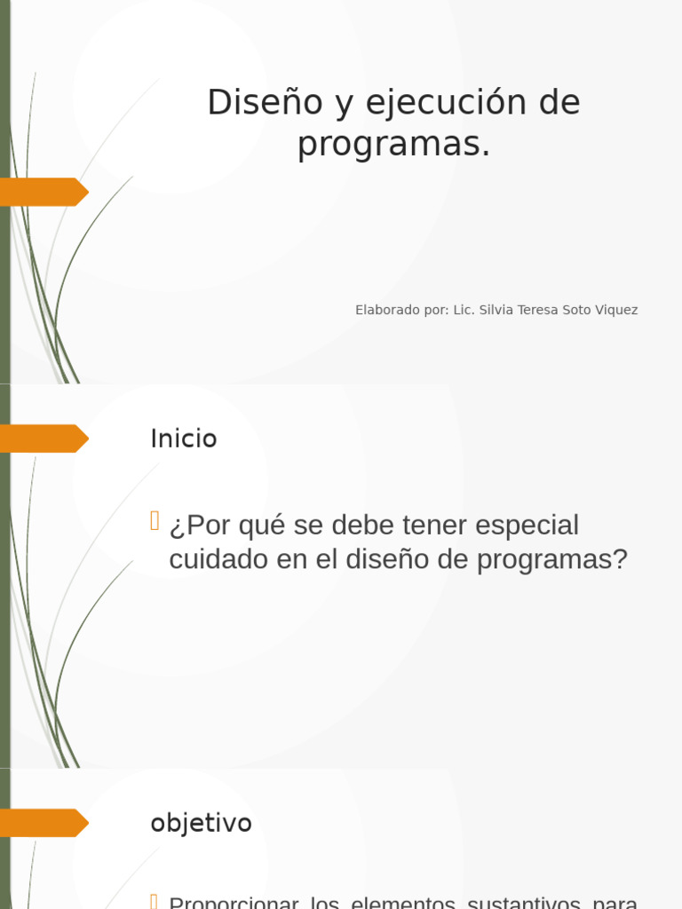 Diseño y Ejecución de Programas | PDF