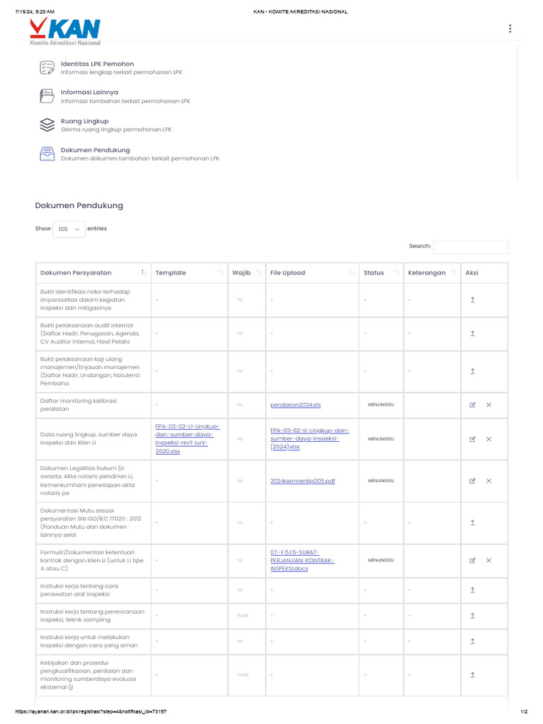 Dokumen Persyaratan KAN | PDF