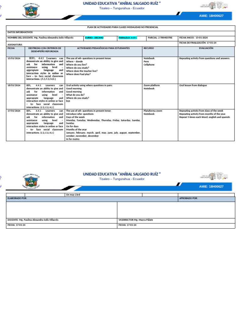 Plan De Matematicas Pdf