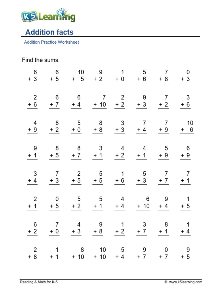 addition-facts-practice-b | PDF