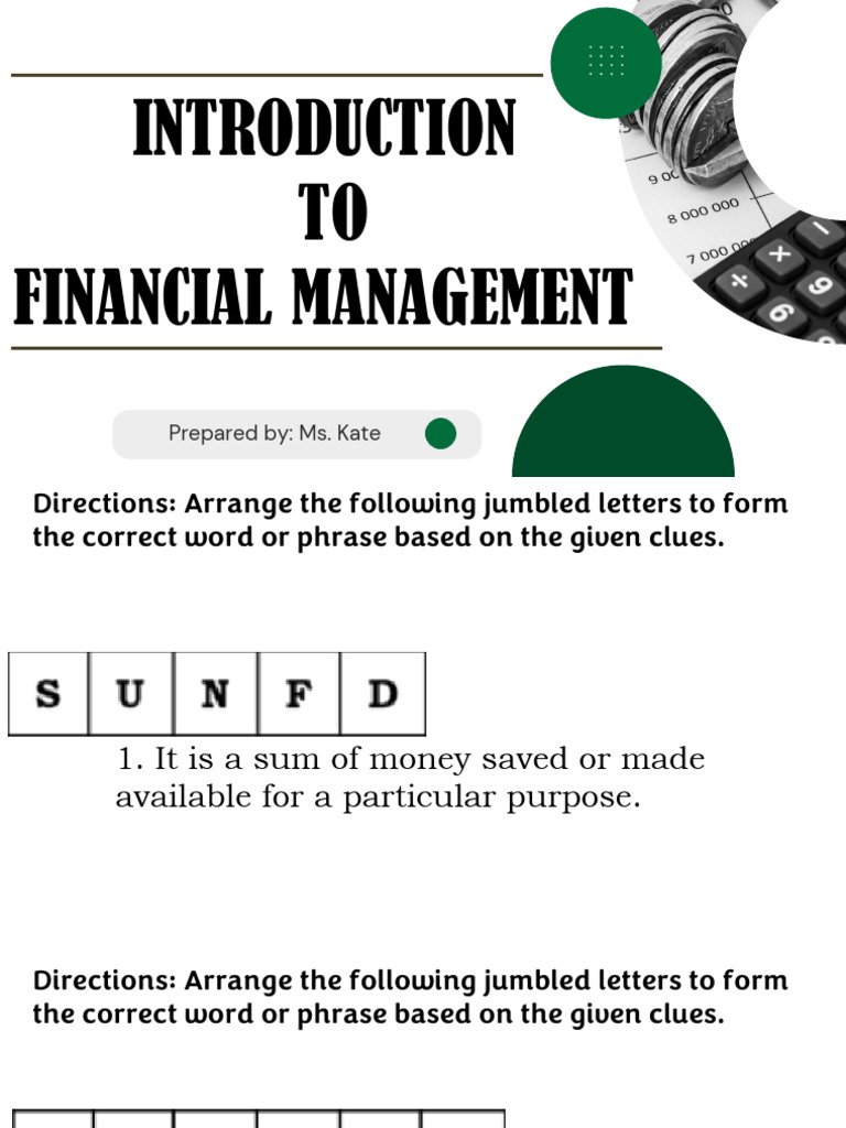 LESSON 1_INTRODUCTION TO FINANCIAL MANAGEMENT | PDF