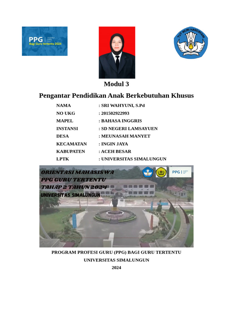 Sri Wahyuni Modul 3 Pendidikan Inklusif | PDF