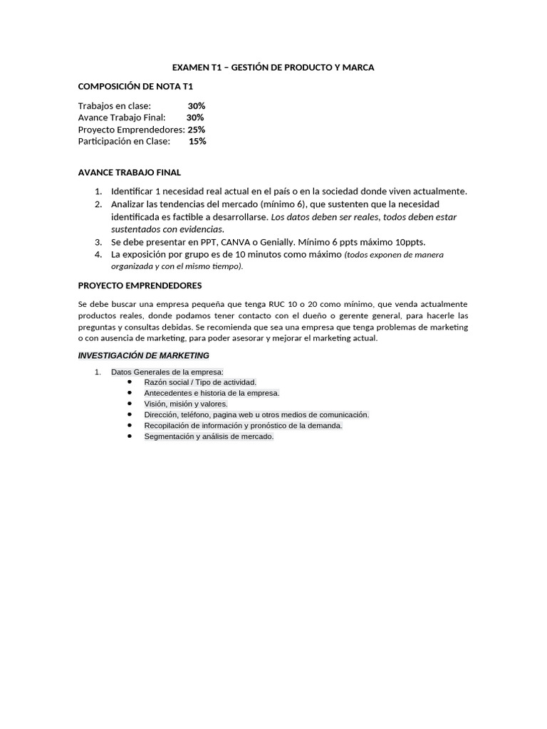 Examen T1 - Gespro | PDF