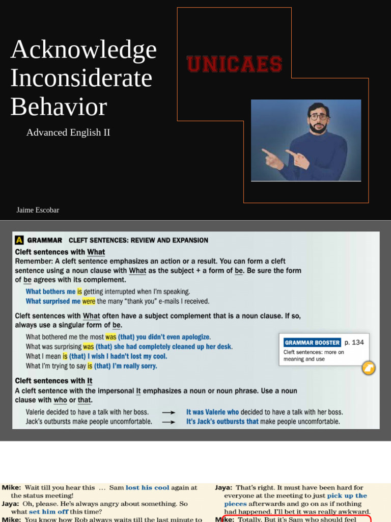 Acknowledge Inconsiderate Behavior | PDF