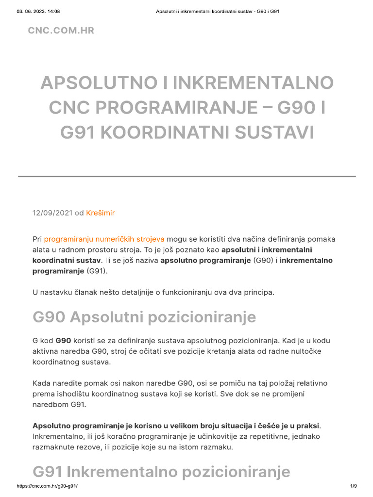G90 I G91 | PDF