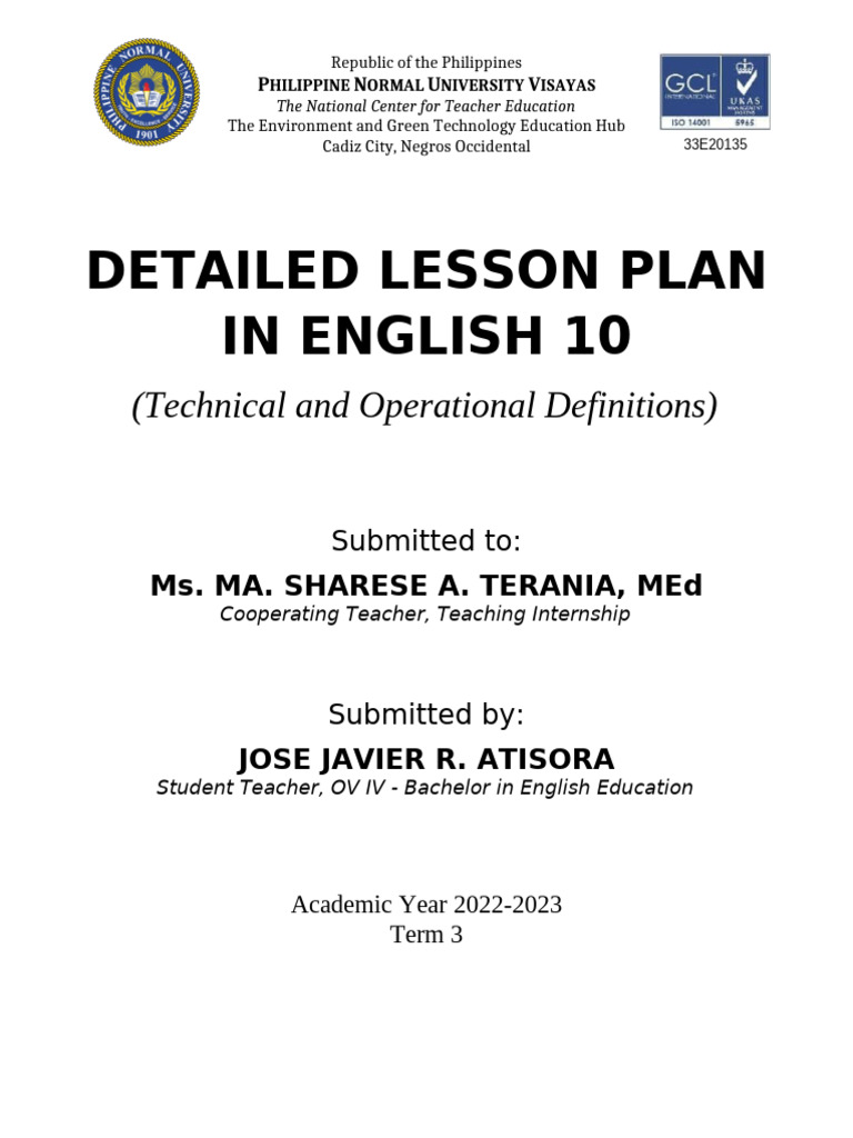DLP IN ENGLISH 10 Technical and Operational Definitions | PDF