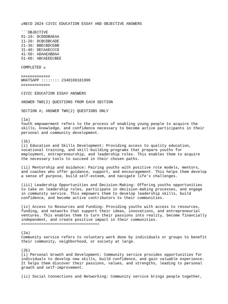 Civic Questions and Answers | PDF