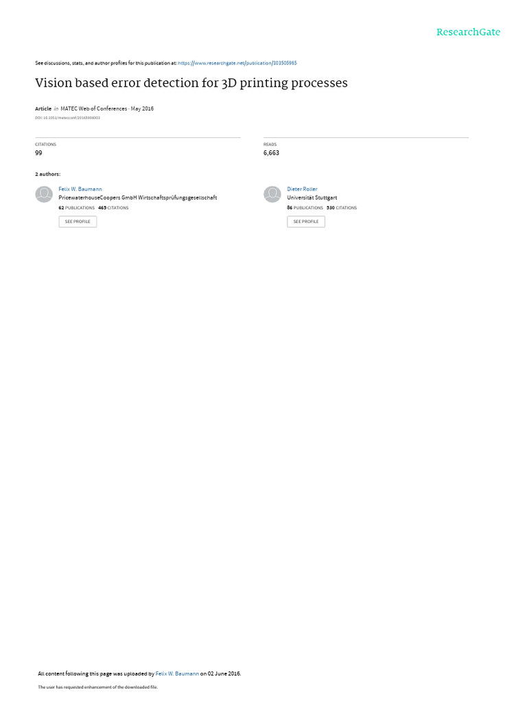 3d Printing Vision Error | PDF