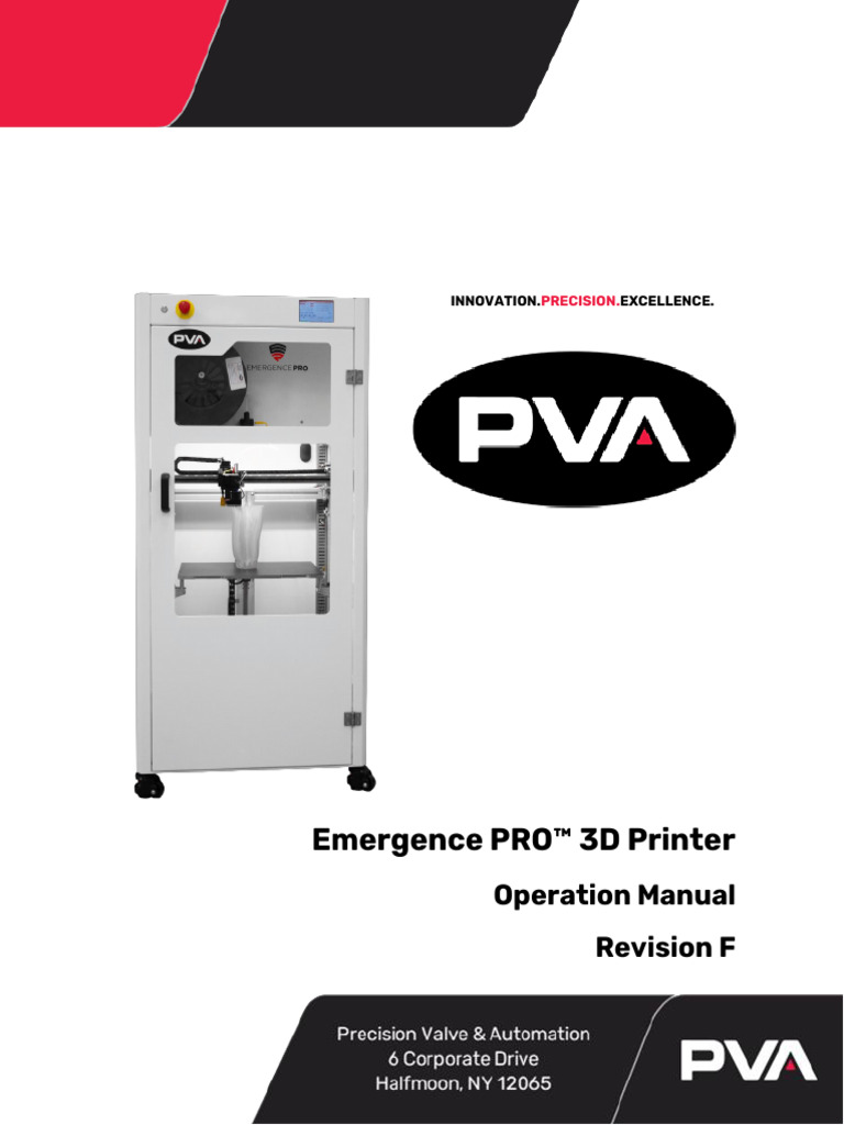 Emergence PRO 3D Printer Manual REV F | PDF