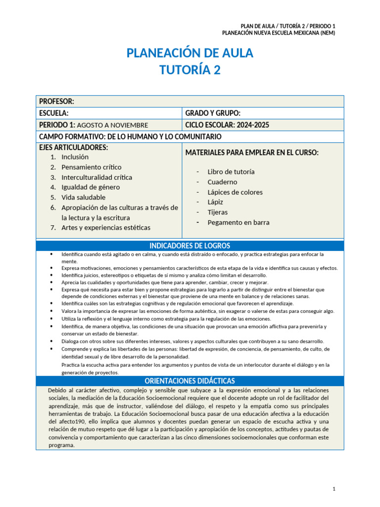 AP Tut 2 Aula Periodo 1 2024-2025 | PDF