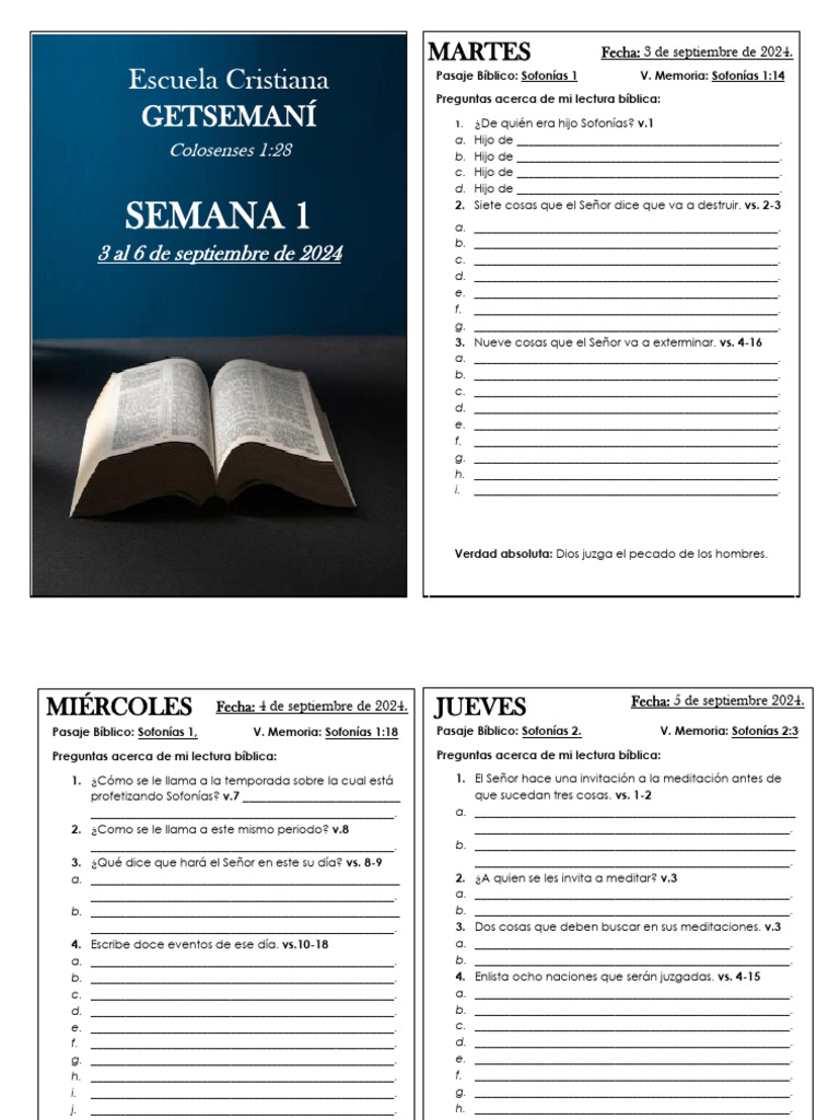 SEMANA UNO 3 Al 6 de Septiembre 2024 | PDF