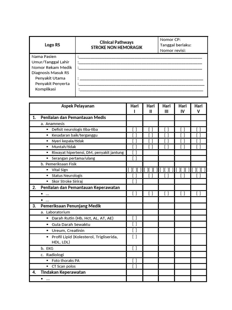 Clinical Pathway CVA Infark | PDF