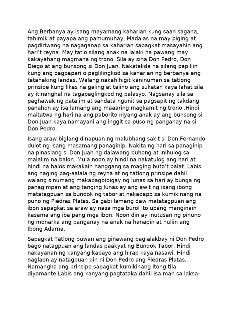 Ang Berbanya Ay Isang Mayamang Kaharian Kung Saan Sagana | PDF