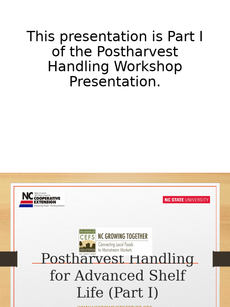Postharvest Part-I NCGT 2016 | PDF | Shelf Life | Wellness