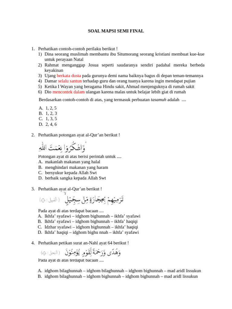 Soal Mapsi Semi Final | PDF