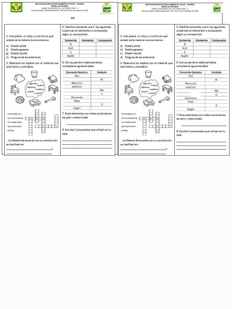 Taller Elementos y Compuesto 403 - 240906 - 061345 | PDF