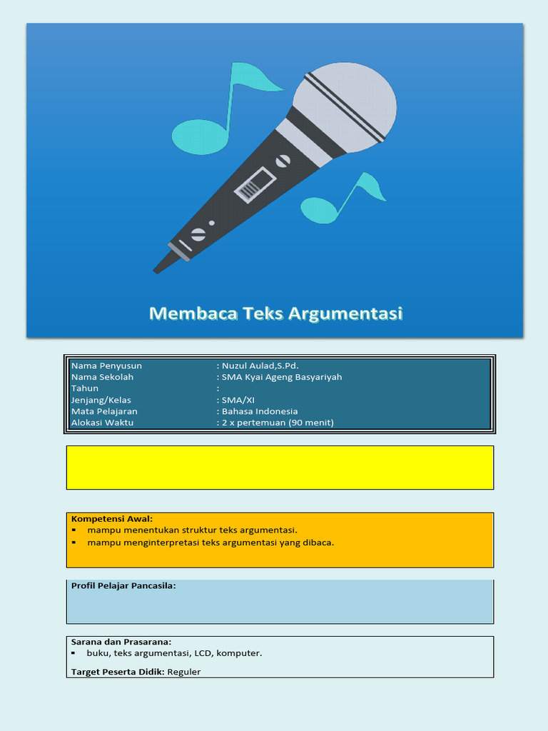 MODUL AJAR MEMBACA Argumentasi | PDF | Seni