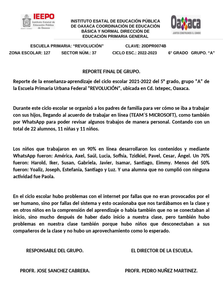 REPORTE FINAL JOSE | PDF