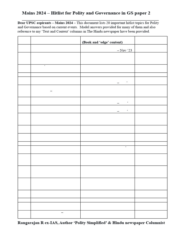 CSE Mains 2024 - Important Questions and Model Answers | PDF ...
