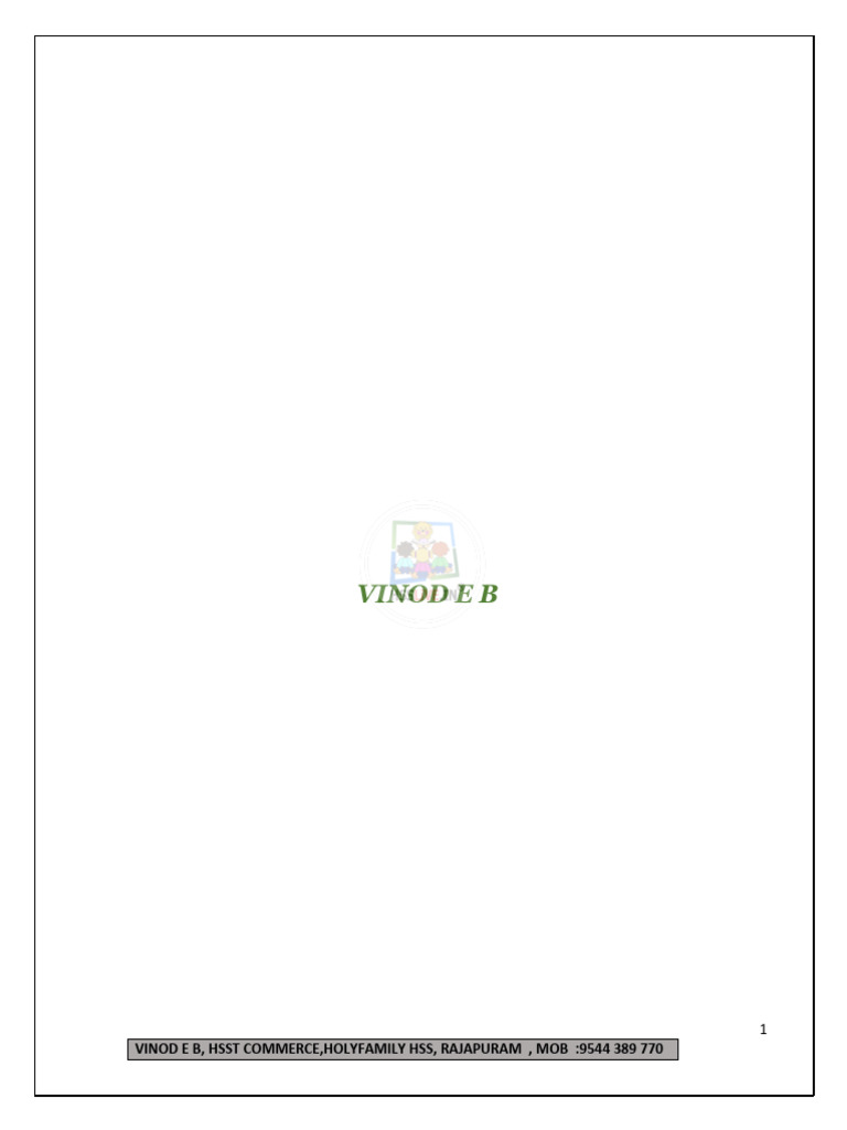 Hsslive - Business Studies First Year Malayalam Notes | PDF