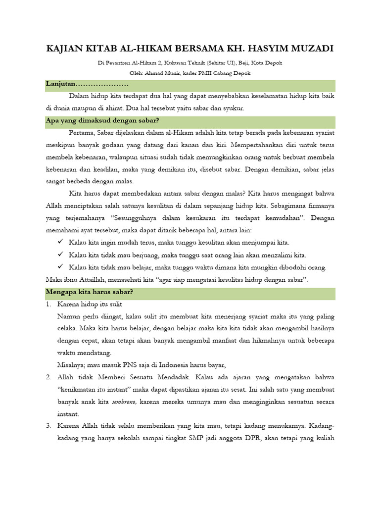 al_hikam_pmii_ui | PDF