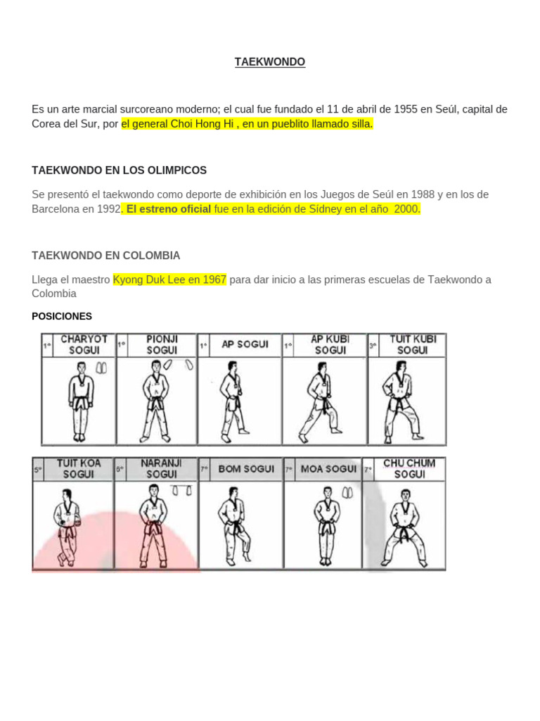 informacion taekwondo | PDF